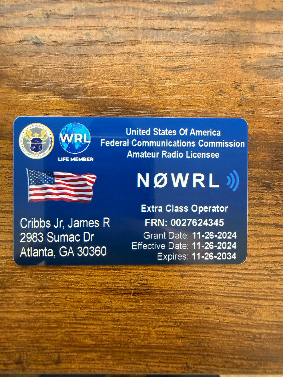 WRL Life Member License ID Card – Ham Radio Prep